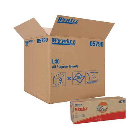 Wypall Wipes, Wypall L40,100 Count, Wt, PK9, Box, 100 Wipes 05790 | Zoro