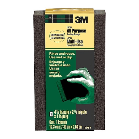 3M Sanding Sponge, 4 7/8" L, 2 7/8" W DSXF-F-ESF-10 | Zoro