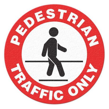 Incom Safety Floor Sign, 1/32" Height, 17" Width, Plastic, Circle ...