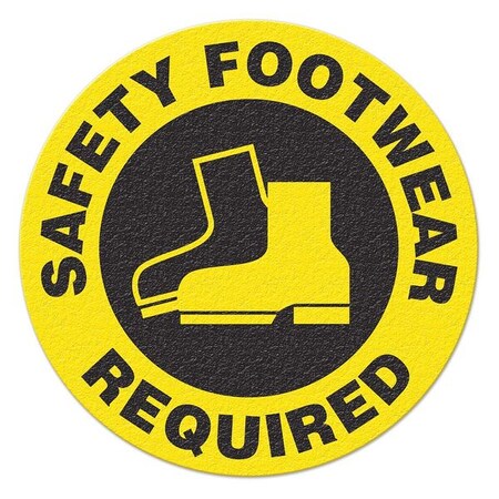 Incom Safety Floor Sign, 1/32" Height, 17" Width, Plastic, Circle ...