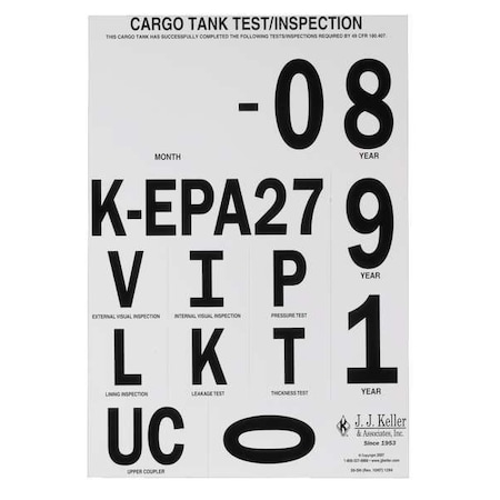 Jj Keller Cargo Tank Inspection Markings 1294 | Zoro