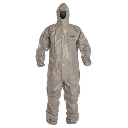Dupont Hooded Chemical Resistant Coveralls, 6 PK, Gray, Tychem(R) 6000 ...