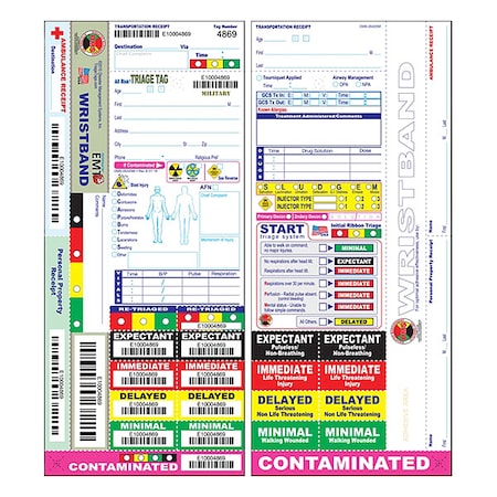 Disaster Management Systems Wristband Military Triage Tag, PK50 DMS ...