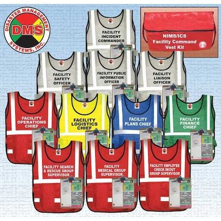 Disaster Management Systems Facility Command Vest Kit, 11 Vests DMS ...