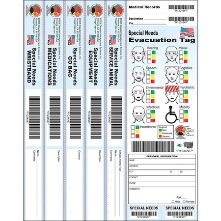 Disaster Management Systems Special Needs Evacuation Tag, PK25 DMS ...