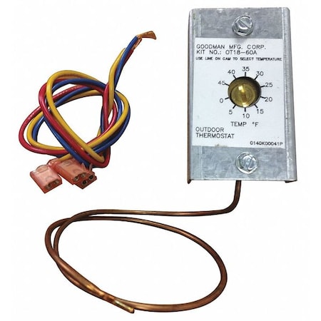 Goodman Thermostat, Outdoor, 4.8inHx4.4inWx6.1inD OT18-60A | Zoro