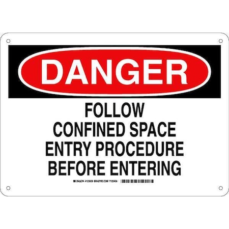 Brady Danger Sign, 10 in Height, 14 in Width, Plastic, Rectangle ...