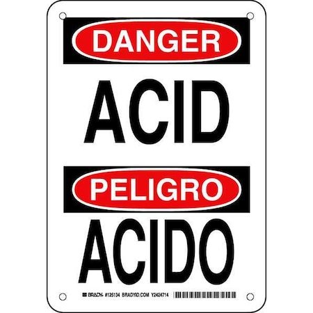 Brady Danger Sign, 10" Height, 7" Width, Plastic, Rectangle, English ...