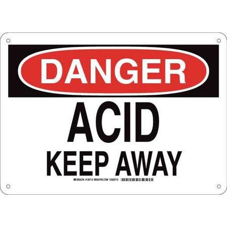 Brady Danger Sign, 10" Height, 14" Width, Plastic, Rectangle, English ...