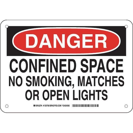 Brady Danger Sign, 7" Height, 10" Width, Aluminum, Rectangle, English ...