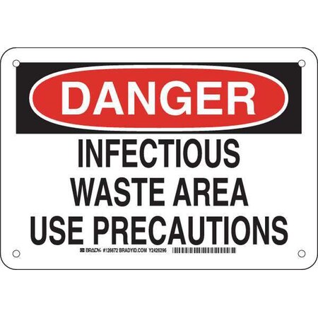 Brady Danger Sign, 7" Height, 10" Width, Aluminum, Rectangle, English ...