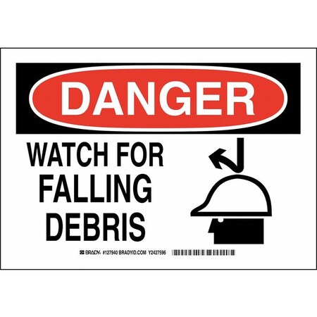 Brady Danger Sign, 7" H, 10" W, Polyester, Rectangle, English, 127940 ...