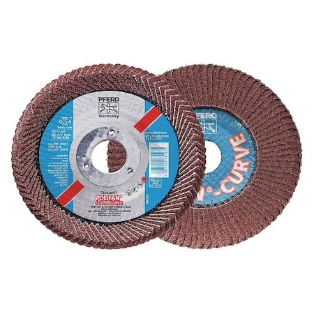 Pferd 4-1/2" x 5/8-11 Thd. POLIFAN Flap Disc - A SGP CURVE STEELOX, Aluminum oxide, 40 Grit ...