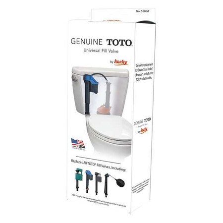 Korky Fill Valve, For Use with Toto, Plastic, Blk 528GT | Zoro