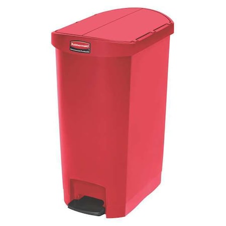 Rubbermaid Commercial 13 gal. Rectangular Trash Can, Red, 13-1/2" Dia ...