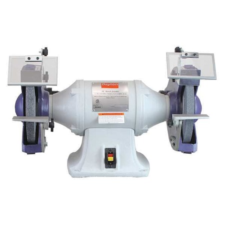 Dayton Bench Grinder, 10 in Max. Wheel Dia, 36/120 Grinding Wheel Grit ...