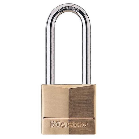 Master Lock Padlock, Keyed Different, Long Shackle, Rectangular Brass ...