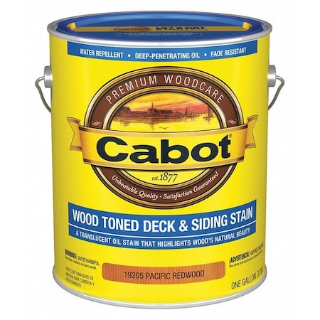 Cabot Stain, Pacific Redwood, Toned Flat, 1 gal. 140.0019205.007 | Zoro