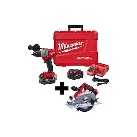 Milwaukee Tool M18 Fuel 1/2" Drl Driver Kit, 6 1/2" Saw 2803-22, 2630 ...
