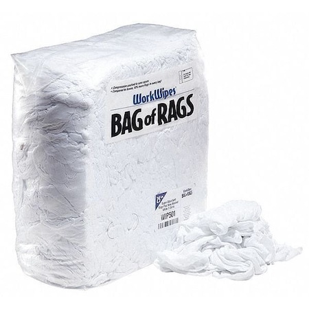 Pig T-shirt Rags 25 lb. Cotton, White WIP501 | Zoro