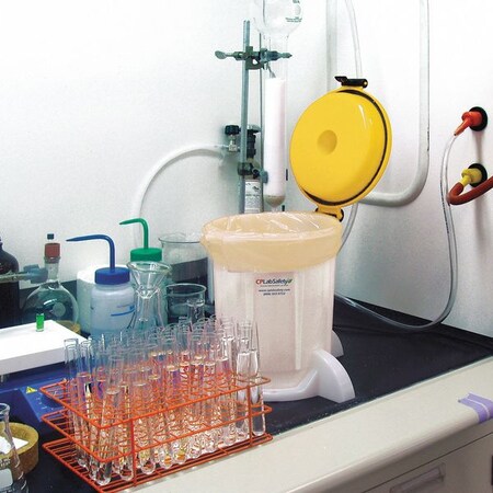 Cp Lab Safety Bench Top Solid Waste Container, 5L, Y SWC-002Y | Zoro