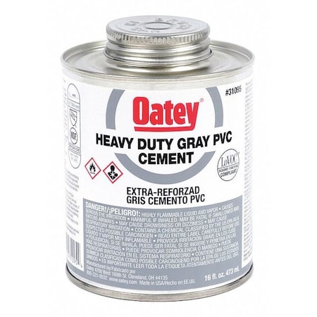 Oatey PVC Cement, Gray, 16 oz. 31095 | Zoro