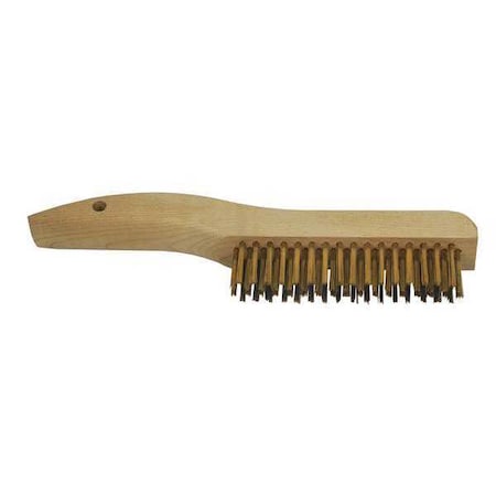Michigan Brush Scratch Brush, 4 in x 16 in Rows, Brass, Brass, Wood ...