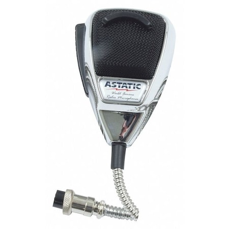 Astatic CB Mic with SS Cord, Chrome, 4 Pin 302-10187 | Zoro