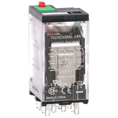 Schneider Electric General Purpose Relay, 24V AC Coil Volts, Square, 14 ...