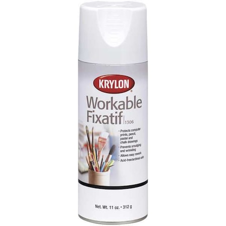 Krylon Workable Fixative Spray, Clear, Gloss, Solvent, 11 oz K01306 | Zoro