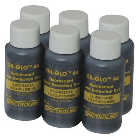 Spectroline Dye, Oil, Yellow/Green, PK6 OIL-GLO 44/6 | Zoro