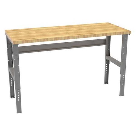 Tennsco Bolted Workbench, Butcher Block, 72 in W, 35-3/8 in to 41-3/8 ...