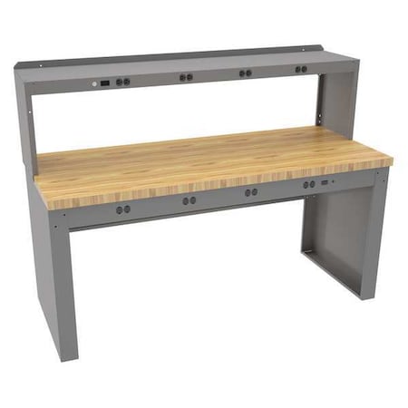 Tennsco Electronic Work Bench, Butcher Block, 72" W, 33-3/4" Height ...
