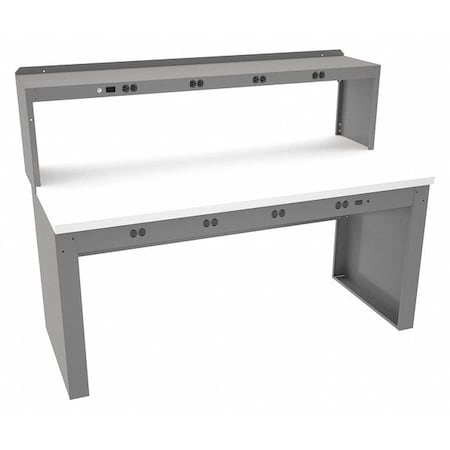 Tennsco Electronic Work Bench, Laminate, 72" W, 33-1/2" Height, 1200 lb ...