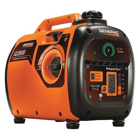 Generac Portable Inverter Generator, Gasoline, 1600 Rated, 2000 Surge ...