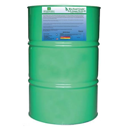 Renewable Lubricants 400 lb Extreme Pressure Grease Drum 87506 | Zoro