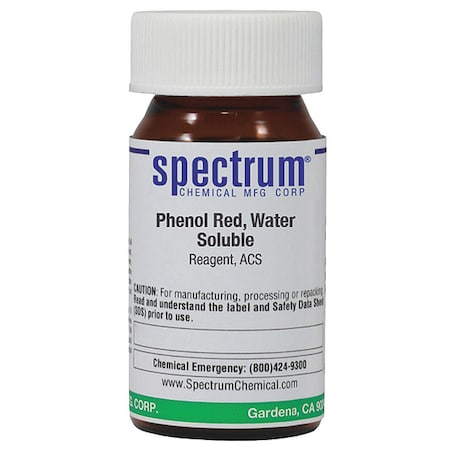 Spectrum Phenol Red, Water Soluble, Reagent, ACS, 5g PH135-5GM02 | Zoro