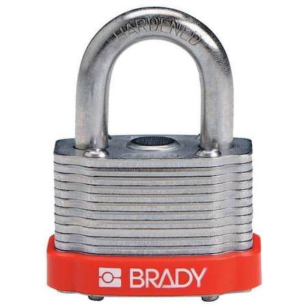 Brady Keyed Padlock, Open, Rectangular Steel Body, Hardened Steel ...