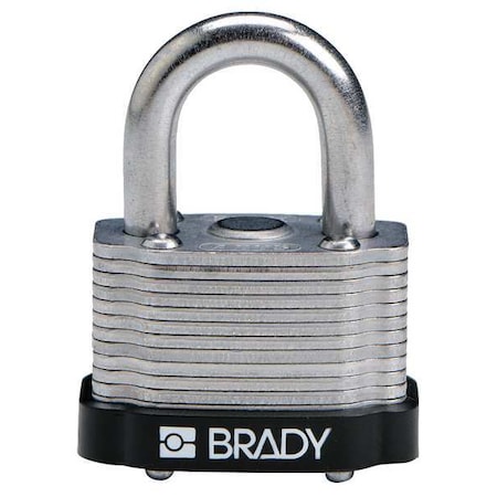 Brady Keyed Padlock, Open, Rectangular Steel Body, Hardened Steel ...