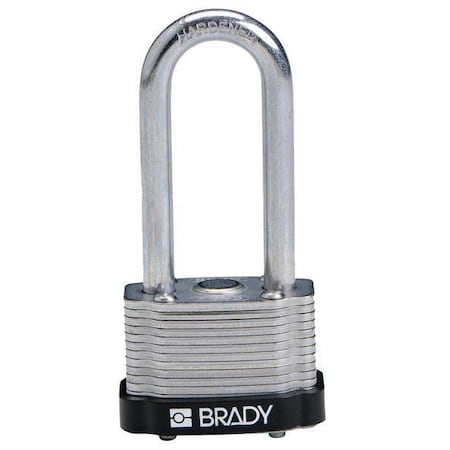 Brady Keyed Padlock, Extended, Rectangular Steel Body, Hardened Steel ...