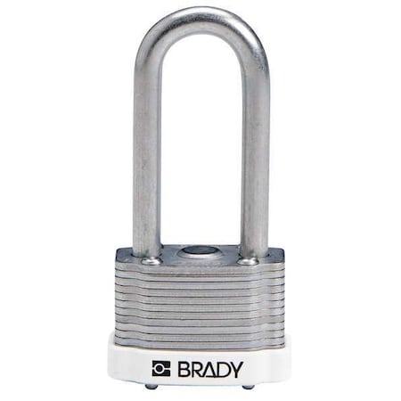 Brady Keyed Padlock, Extended, Rectangular Steel Body, Hardened Steel ...