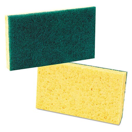 Boardwalk Med Duty Scrubbing Sponge, Ylw/Grn, PK20 BWK174 | Zoro