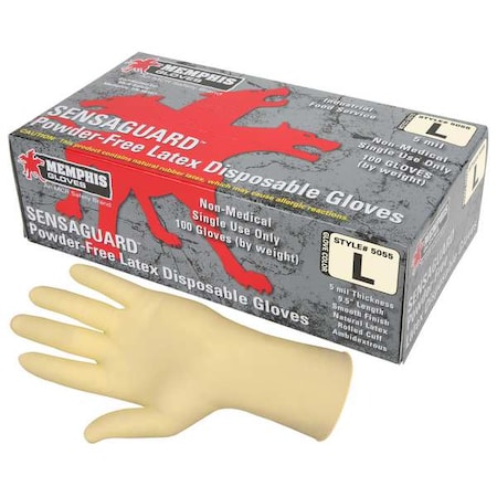 MCR SAFETY Beige, L (9), 5 mil, Latex Powder-Free, Disposable Gloves ...