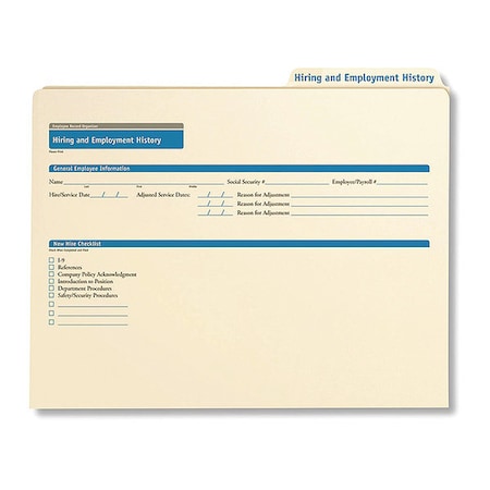 Complyright Hiring/Employment History Folder, PK25 A3310 | Zoro