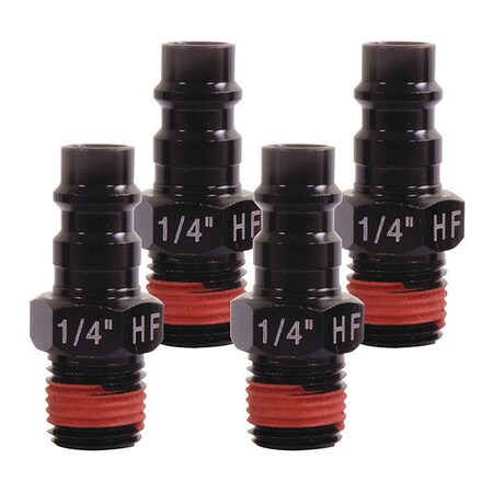 Powermate High Flow Male Plug, Al, 1/4", 4 pcs. P037-0058SP | Zoro