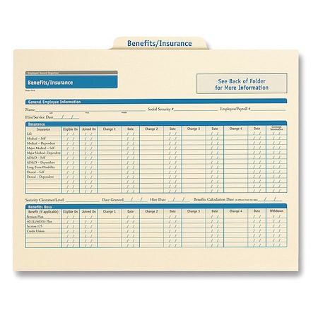 Complyright Employee Benefits/Insurance Folder, PK25 A0309 | Zoro