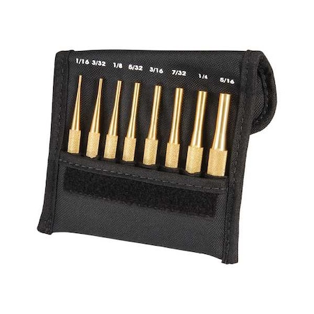 Starrett Drive Pin Punch Set, 8 Pieces, Brass SB565Z | Zoro