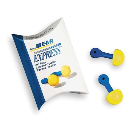 3M E-A-R EXPRESS Pod Plugs Reusable Foam Ear Plugs, Pod Shape, 25 dB ...