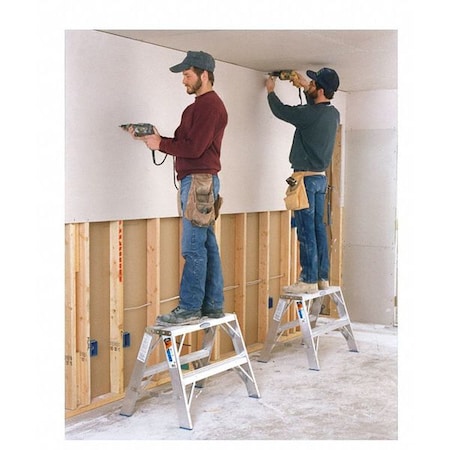 Werner 2 Steps, Aluminum Step Stand, 300 lb. Load Capacity, Gray TW372 ...