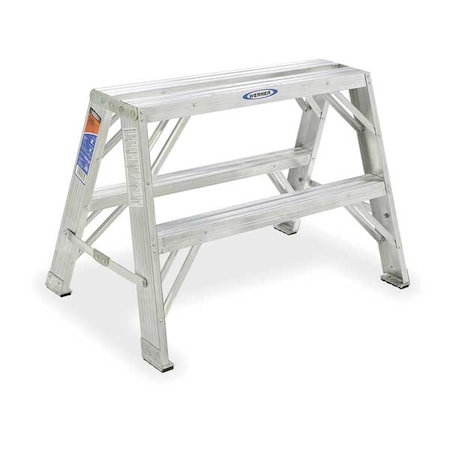 Werner 2 Steps, Aluminum Step Stand, 300 lb. Load Capacity, Gray TW372 ...